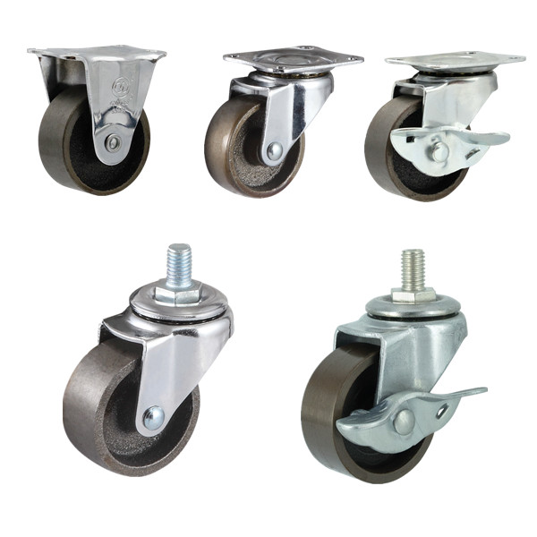 Wholesale 1 2 3 Inch 25mm Swivel Side Brake Light Duty Caster PU Wheels for Trolley with Lock ...