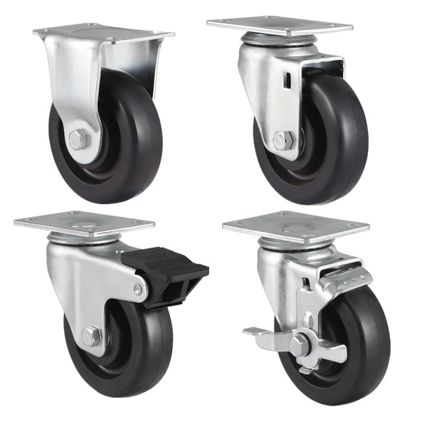 Wholesale Middle Duty Caster Rigid/ Swivel with Conductive Rubber Wheel ...